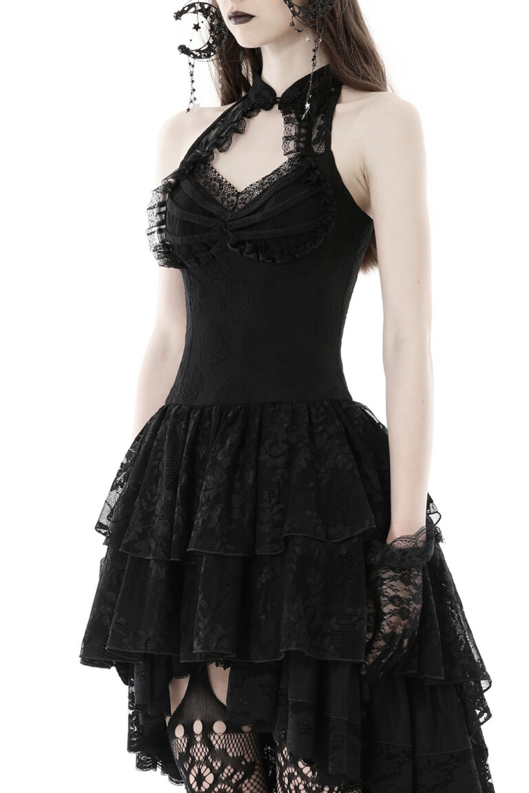 Dark in Love Vampiress Roses Black Lace Gothic Dress - Gothic Dresses